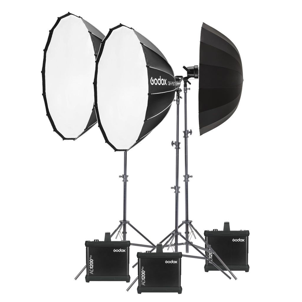Godox AD1200Pro 1200Ws Portable Professional Flash Strobe Three Head ...