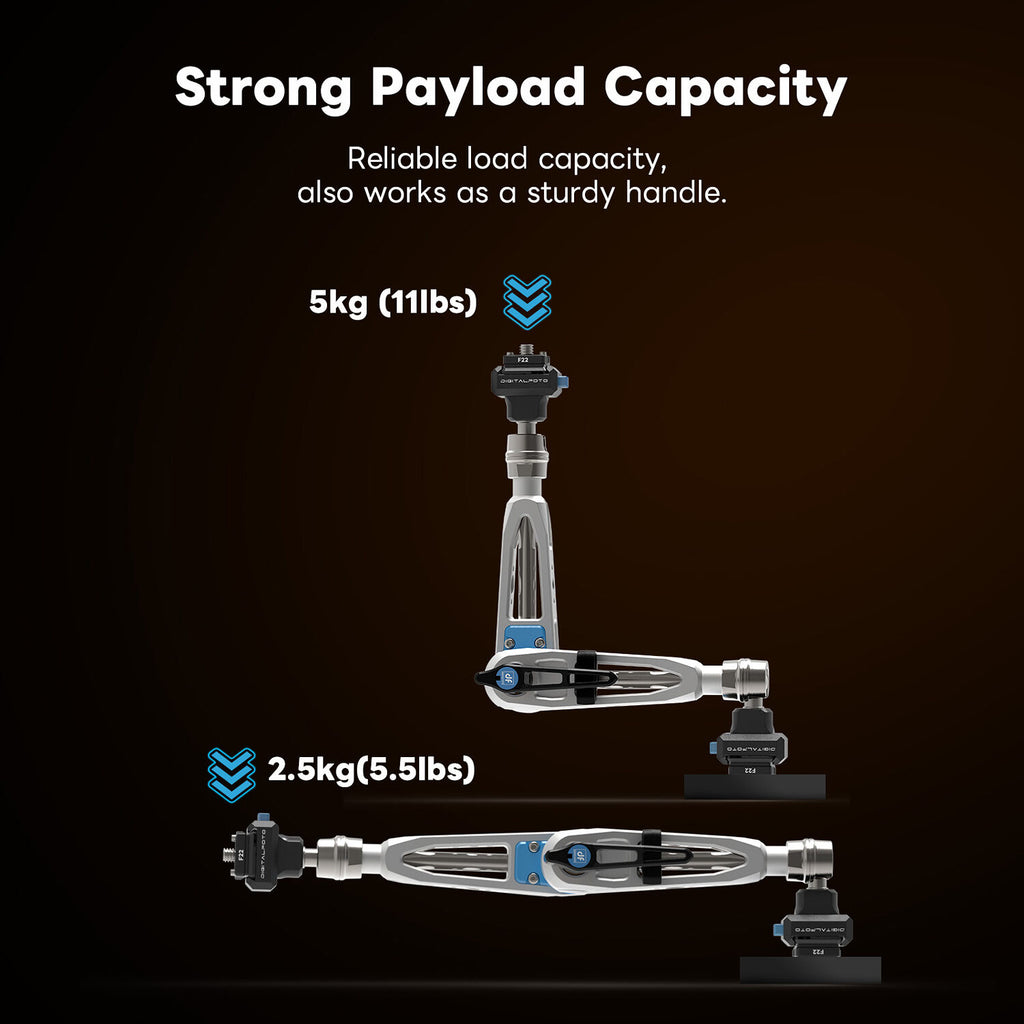 DigitalFoto 11-Inch Magic Arm with F22 Quick-Release Plate - Glacier Silver